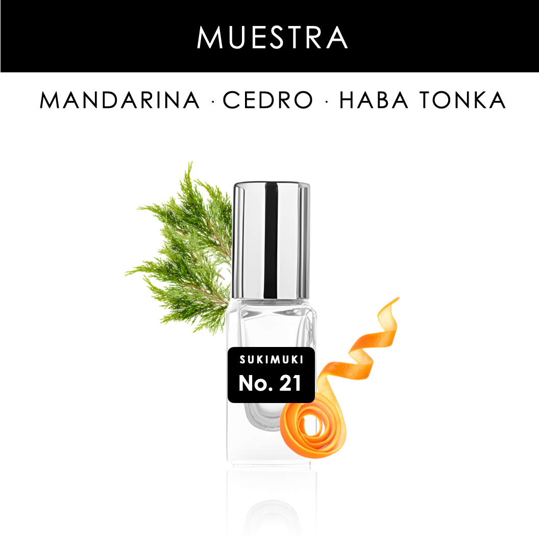 Muestra Perfume No. 21 SUKIMUKI | Mandarina | Cedro | Haba Tonka